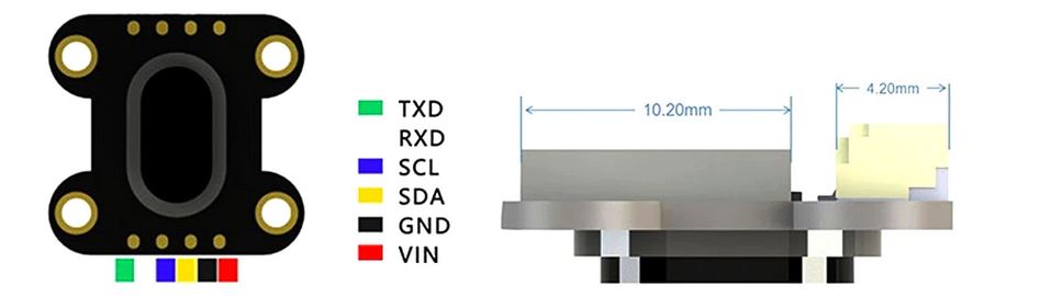 VL53L0X Time-of-Flight (ToF) 2m Laser Ranging Built-in MCU Algorithm i2c / UART / MODBUS - TOF200F